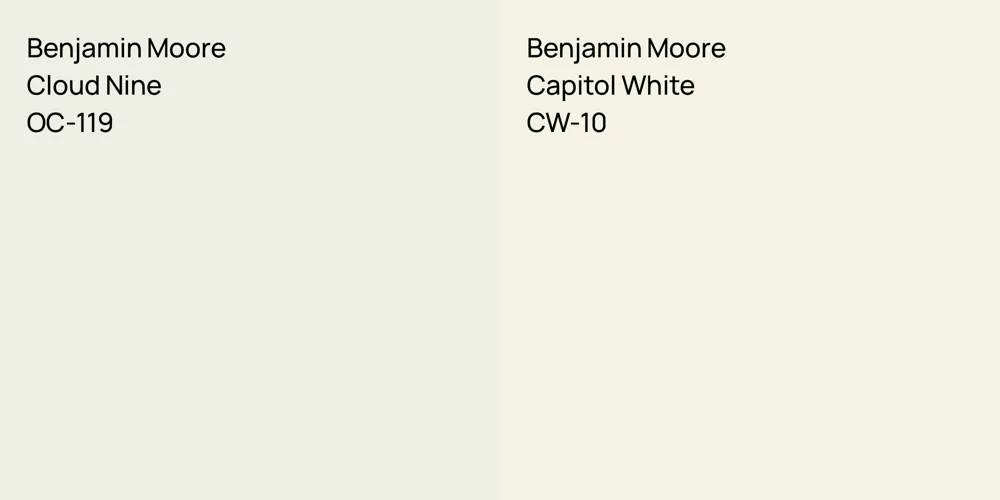 Benjamin Moore Cloud Nine vs. Benjamin Moore Capitol White comparison