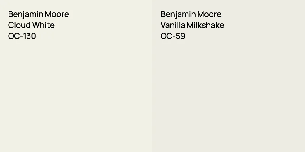 Benjamin Moore Cloud White vs. Benjamin Moore Vanilla Milkshake comparison
