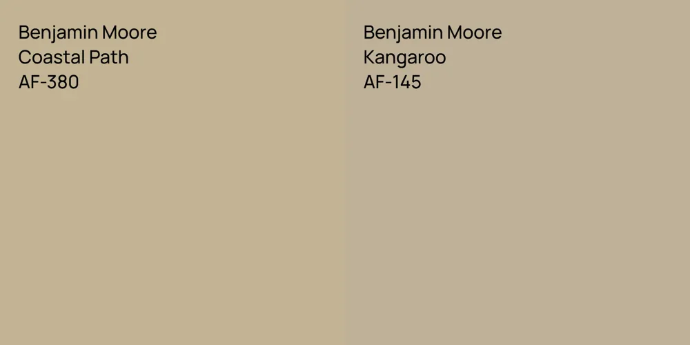 Benjamin Moore Coastal Path vs. Benjamin Moore Kangaroo comparison