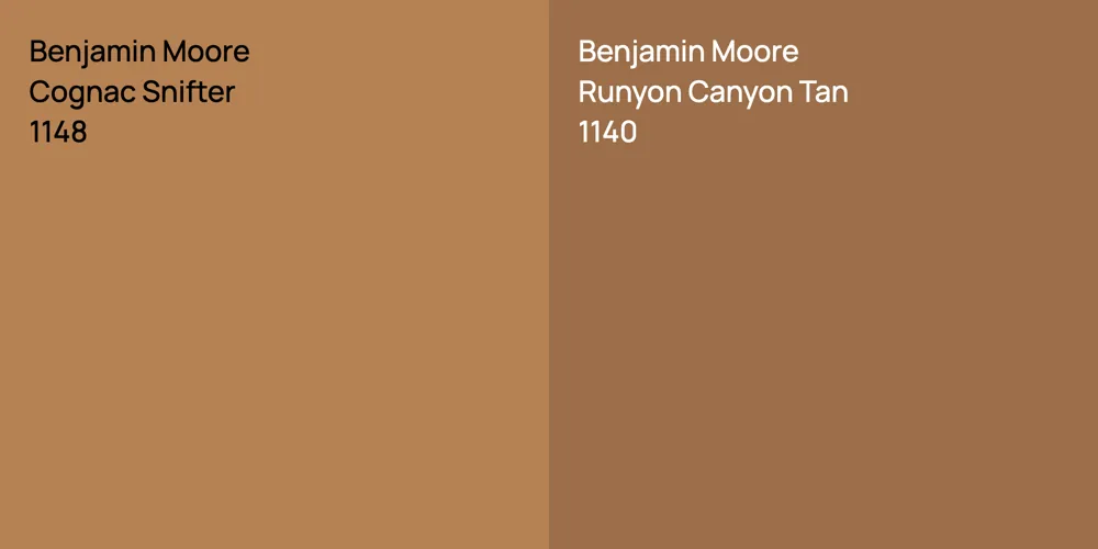 Benjamin Moore Cognac Snifter vs. Benjamin Moore Runyon Canyon Tan ...