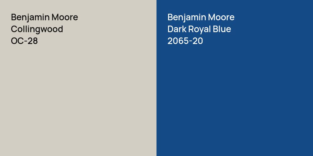 Benjamin Moore Collingwood vs. Benjamin Moore Dark Royal Blue comparison