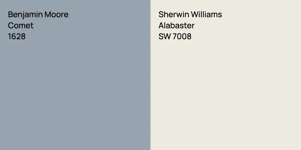 Benjamin Moore Comet vs. Sherwin Williams Alabaster comparison