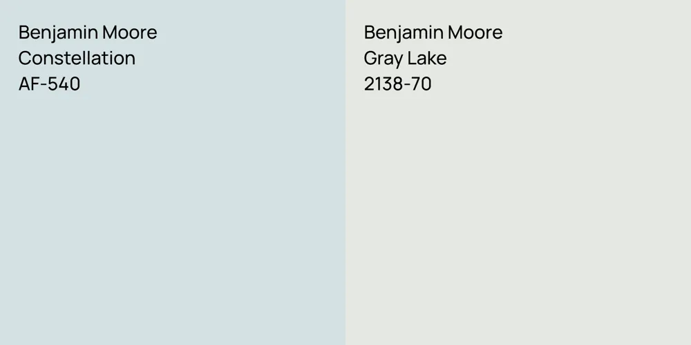 Benjamin Moore Constellation vs. Benjamin Moore Gray Lake comparison