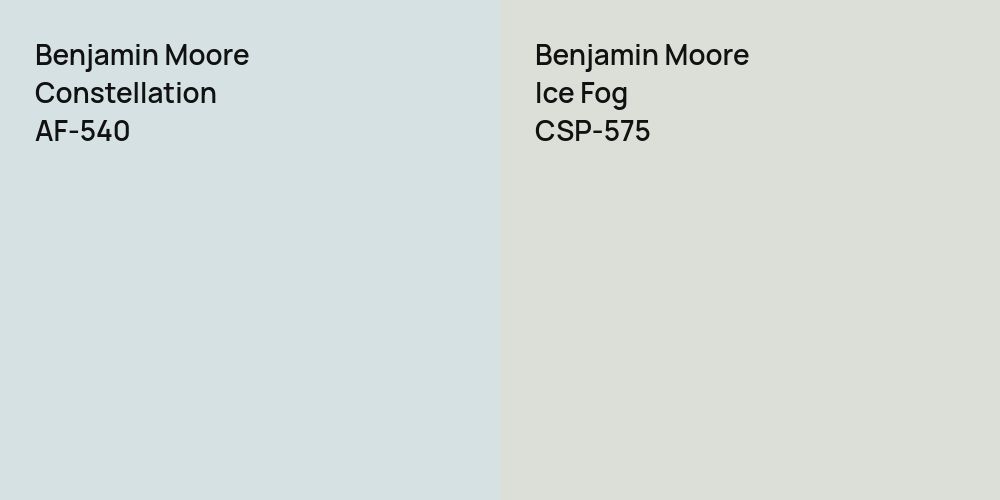Benjamin Moore Constellation vs. Benjamin Moore Ice Fog comparison