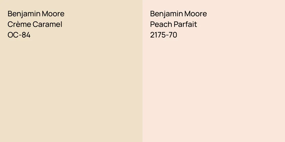 Benjamin Moore Crème Caramel vs. Benjamin Moore Peach Parfait comparison