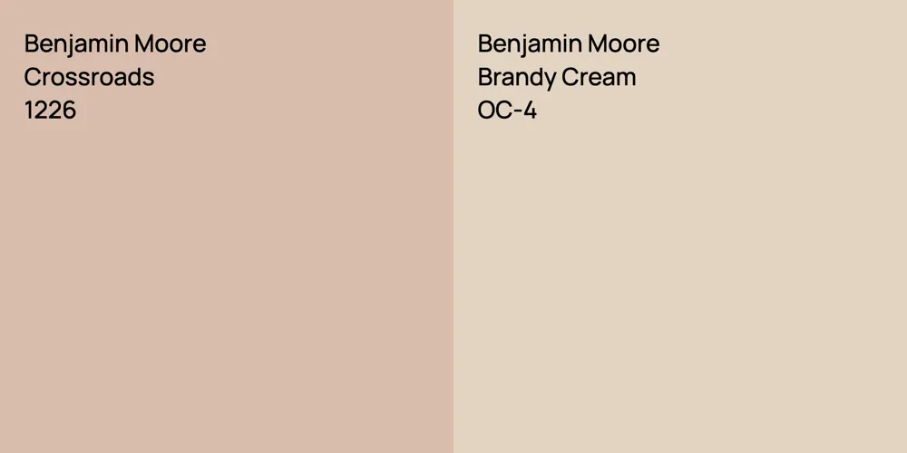 Benjamin Moore Crossroads vs. Benjamin Moore Brandy Cream comparison