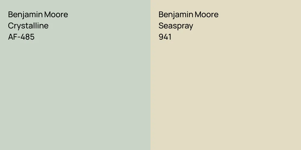 Benjamin Moore Crystalline vs. Benjamin Moore Seaspray comparison