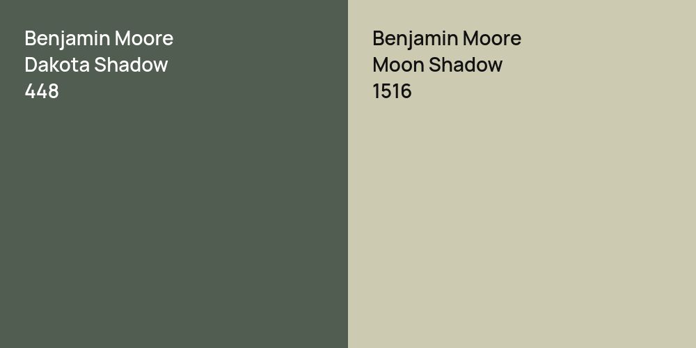 Benjamin Moore Dakota Shadow vs. Benjamin Moore Moon Shadow comparison