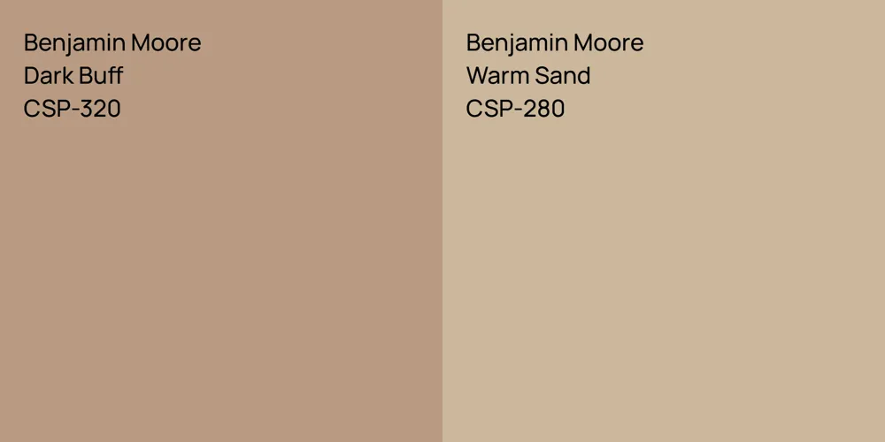 Benjamin Moore Dark Buff vs. Benjamin Moore Warm Sand comparison
