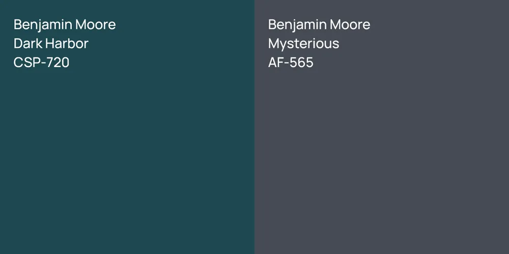 Benjamin Moore Dark Harbor vs. Benjamin Moore Mysterious comparison
