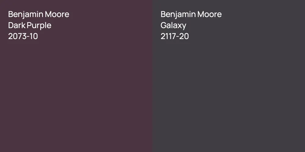 Benjamin Moore Dark Purple vs. Benjamin Moore Galaxy comparison