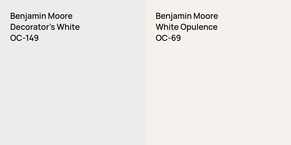 Benjamin Moore Decorator's White vs. Benjamin Moore White Opulence ...