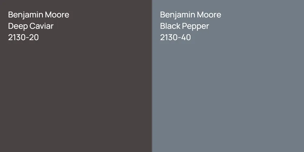 Benjamin Moore Deep Caviar vs. Benjamin Moore Black Pepper comparison