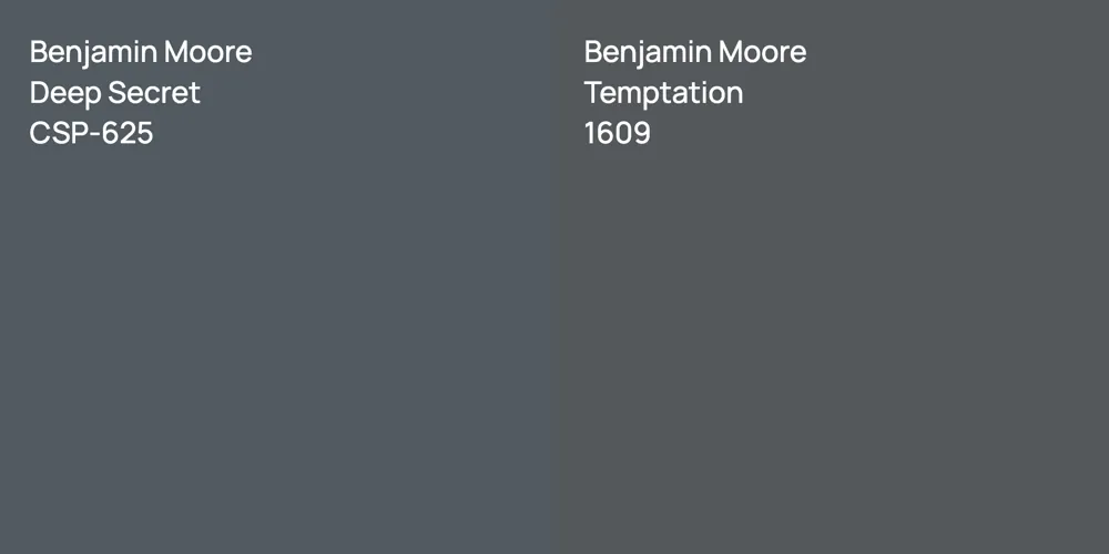 Benjamin Moore Deep Secret vs. Benjamin Moore Temptation comparison