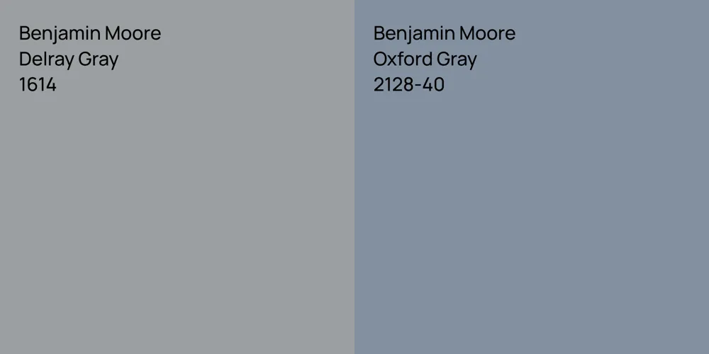 Benjamin Moore Delray Gray vs. Benjamin Moore Oxford Gray comparison