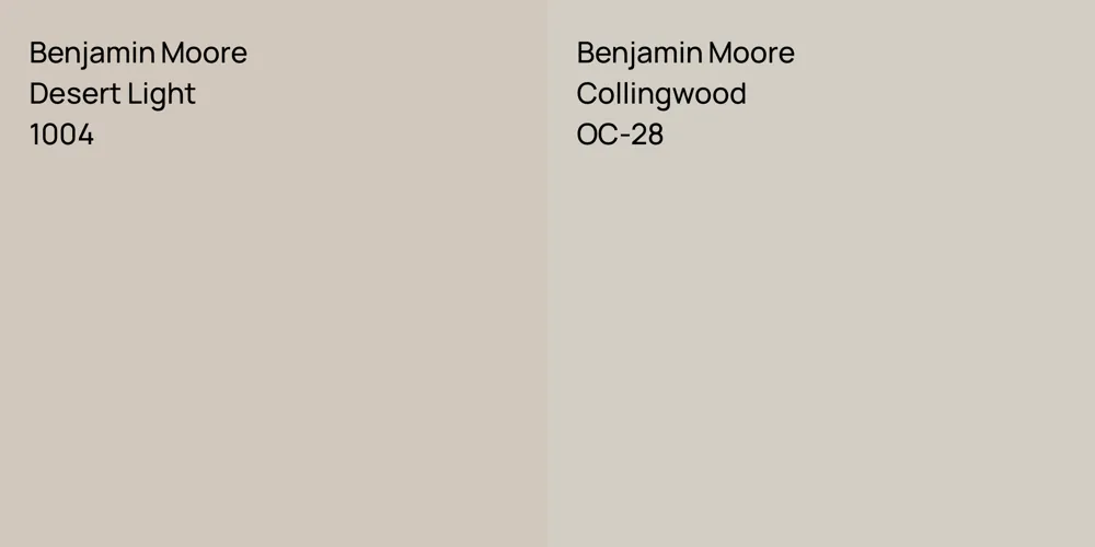 Benjamin Moore Desert Light vs. Benjamin Moore Collingwood comparison