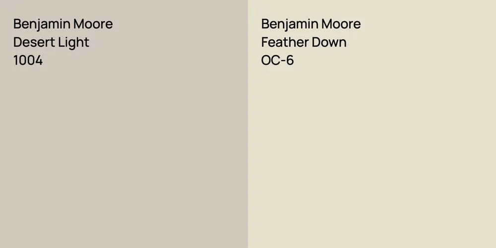Benjamin Moore Desert Light vs. Benjamin Moore Feather Down comparison