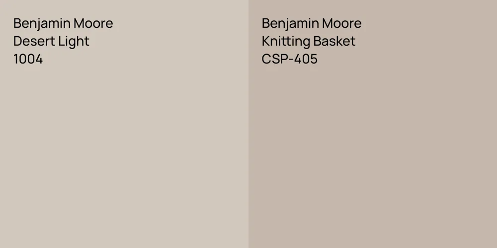 Benjamin Moore Desert Light vs. Benjamin Moore Knitting Basket comparison