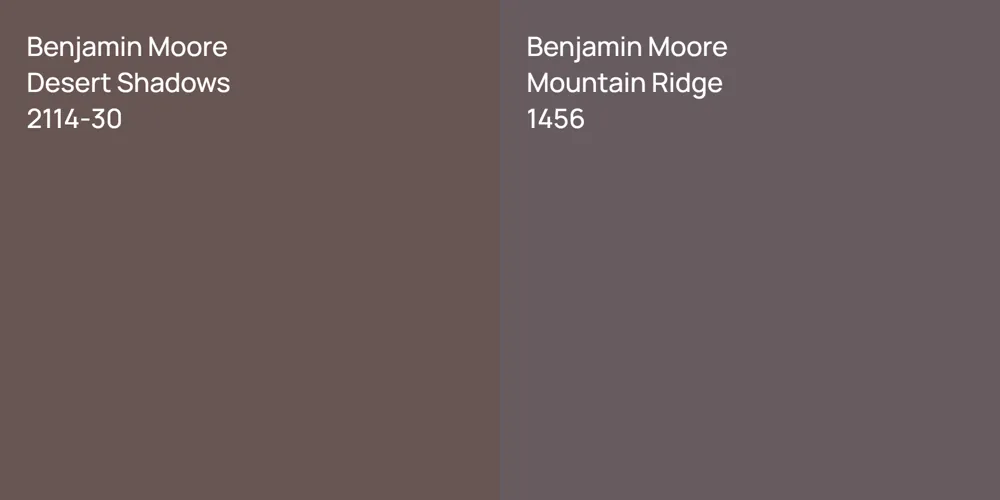 Benjamin Moore Desert Shadows vs. Benjamin Moore Mountain Ridge comparison