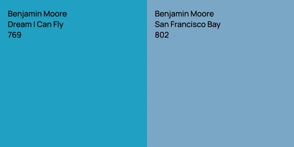 Benjamin Moore Dream I Can Fly vs. Benjamin Moore San Francisco Bay ...