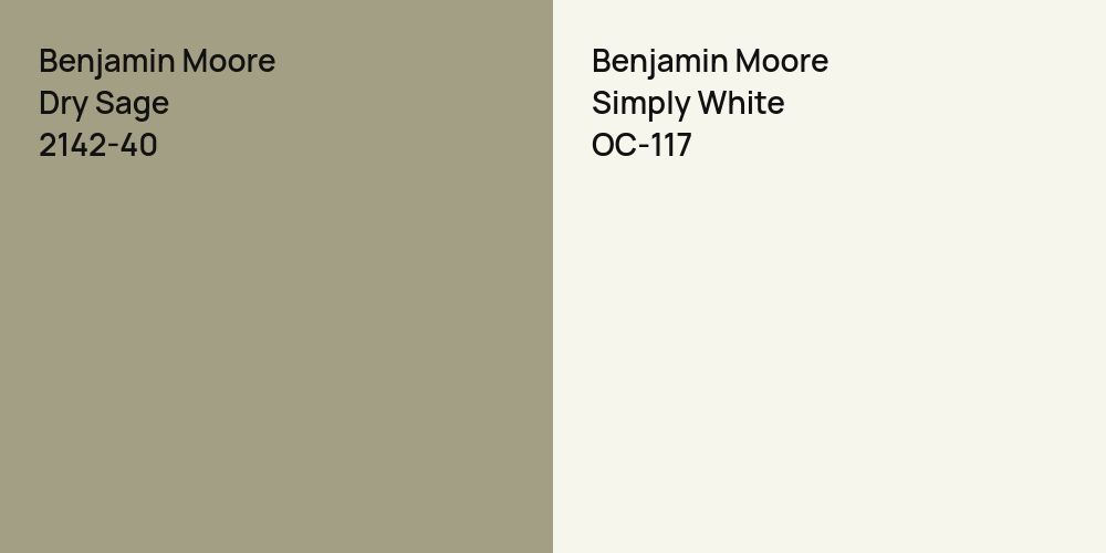 Benjamin Moore Dry Sage vs. Benjamin Moore Simply White comparison