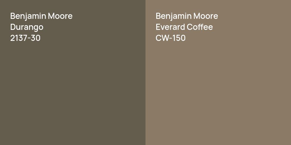 Benjamin Moore Durango vs. Benjamin Moore Everard Coffee comparison