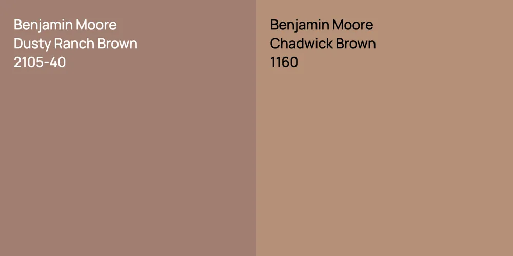 Benjamin Moore Dusty Ranch Brown vs. Benjamin Moore Chadwick Brown ...