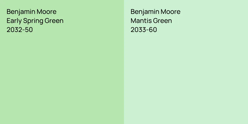 Benjamin Moore Early Spring Green vs. Benjamin Moore Mantis Green ...
