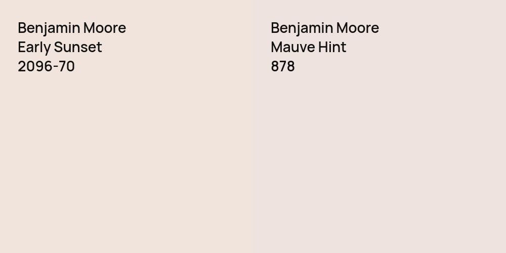 Benjamin Moore Early Sunset vs. Benjamin Moore Mauve Hint comparison