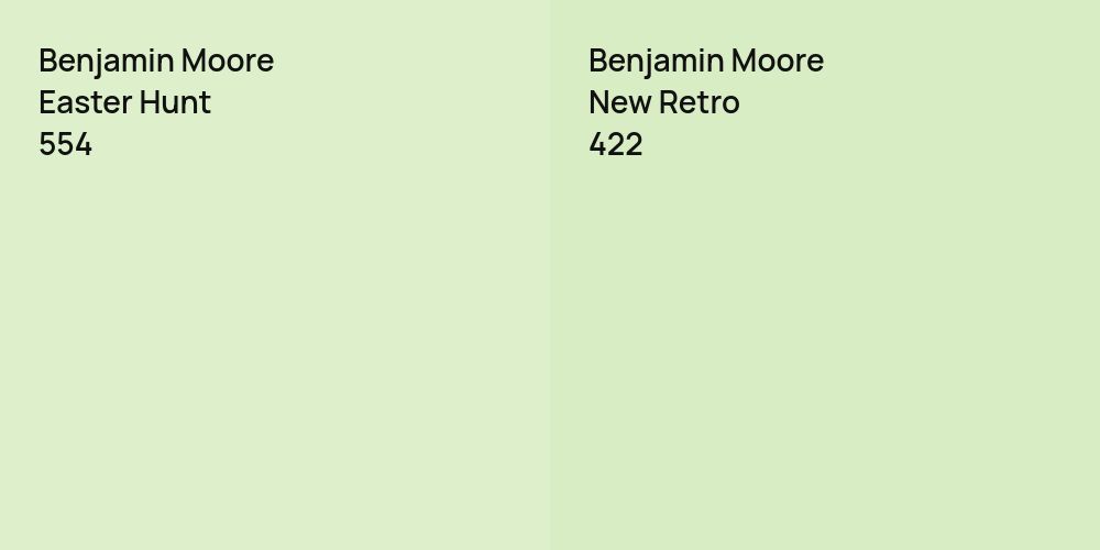 Benjamin Moore Easter Hunt vs. Benjamin Moore New Retro comparison