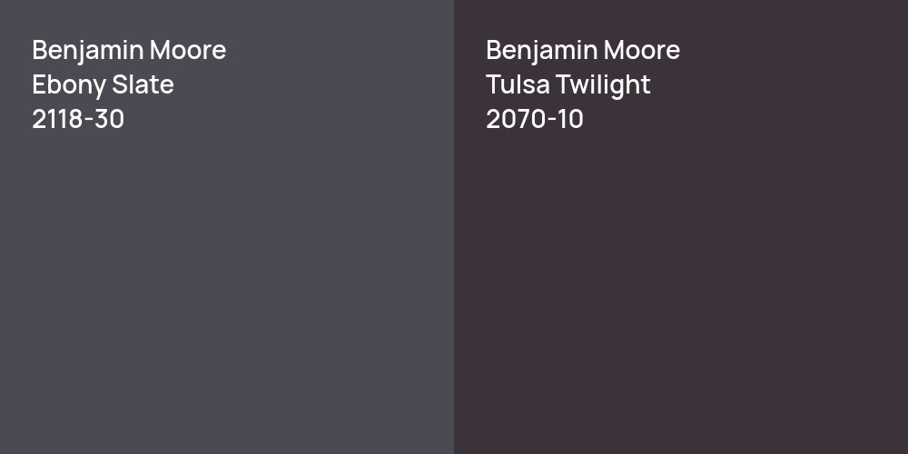 Benjamin Moore Ebony Slate vs. Benjamin Moore Tulsa Twilight comparison