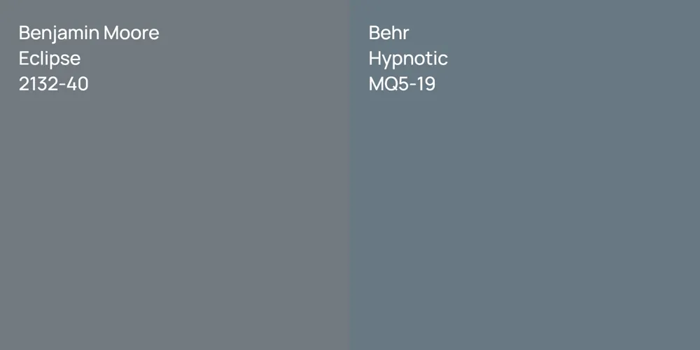 Benjamin Moore Eclipse vs. Behr Hypnotic comparison