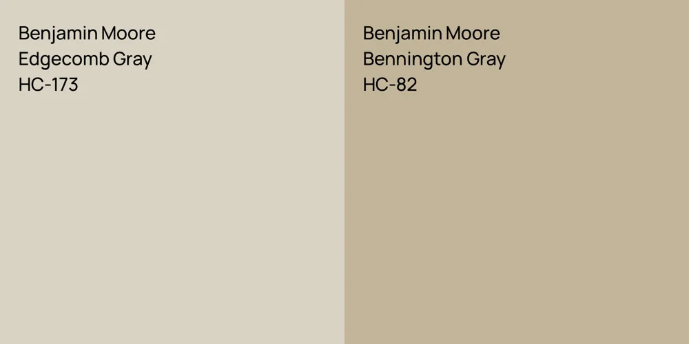 Benjamin Moore Edgecomb Gray vs. Benjamin Moore Bennington Gray comparison