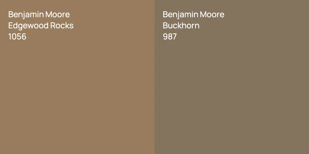 Benjamin Moore Edgewood Rocks vs. Benjamin Moore Buckhorn comparison