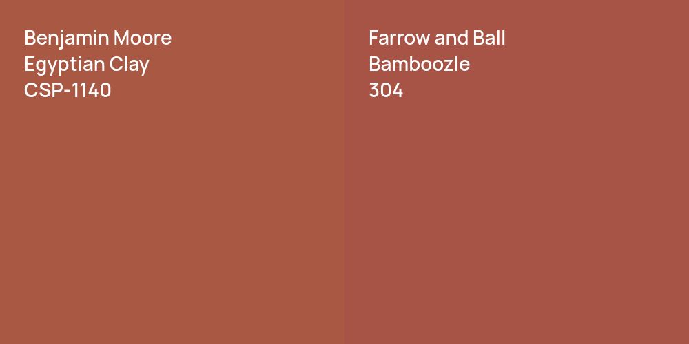 Benjamin Moore Egyptian Clay vs. Farrow and Ball Bamboozle comparison
