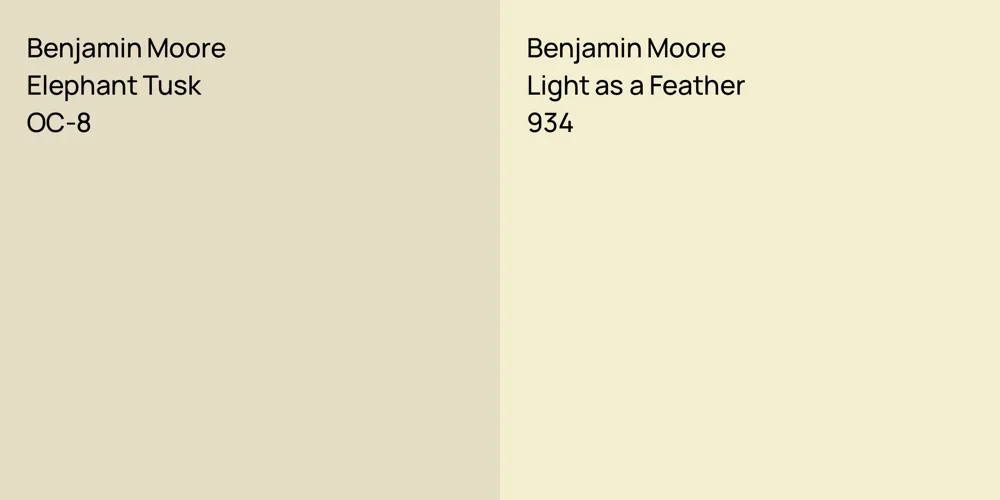 Benjamin Moore Elephant Tusk vs. Benjamin Moore Light as a Feather ...