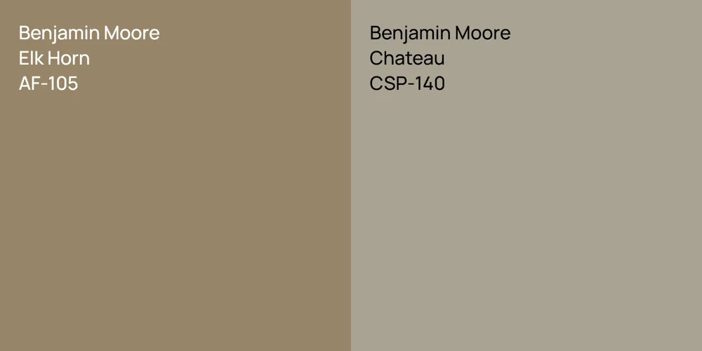 Benjamin Moore Elk Horn vs. Benjamin Moore Chateau comparison