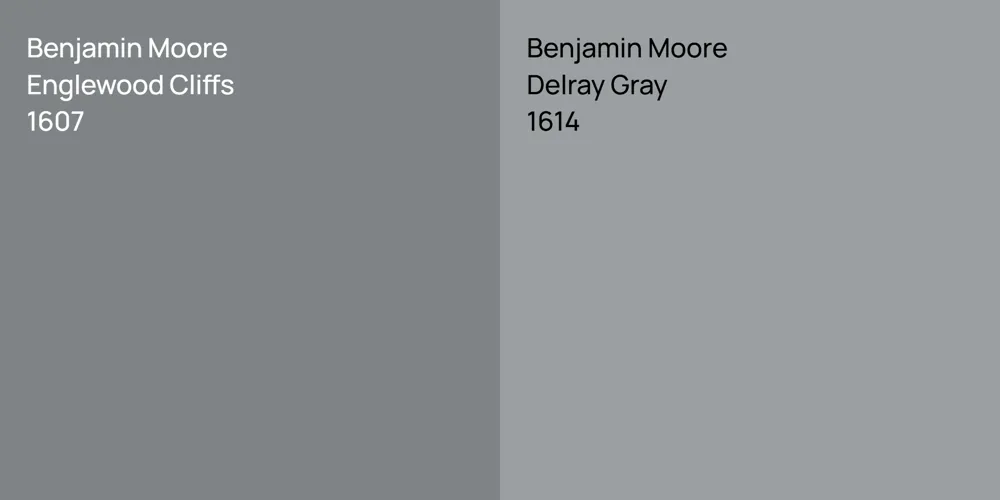 Benjamin Moore Englewood Cliffs vs. Benjamin Moore Delray Gray comparison