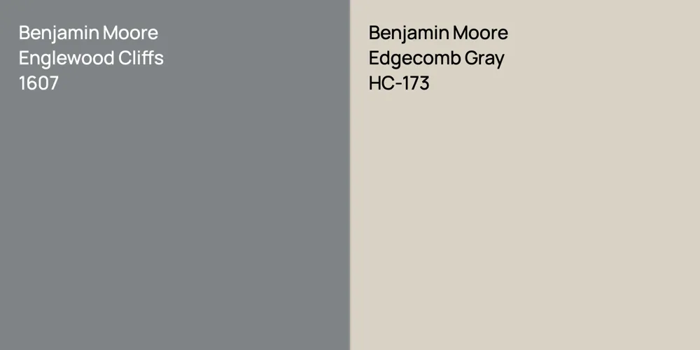Benjamin Moore Englewood Cliffs vs. Benjamin Moore Edgecomb Gray comparison