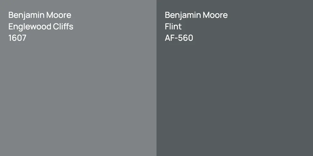Benjamin Moore Englewood Cliffs vs. Benjamin Moore Flint comparison