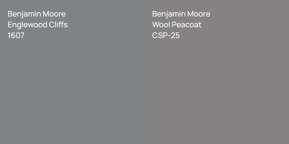Benjamin Moore Englewood Cliffs vs. Benjamin Moore Wool Peacoat comparison