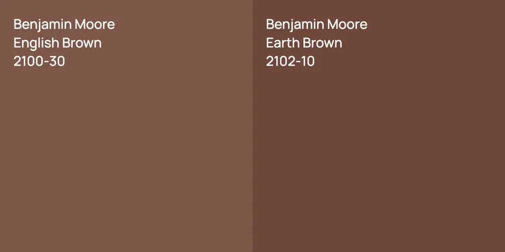 Benjamin Moore English Brown vs. Benjamin Moore Earth Brown comparison