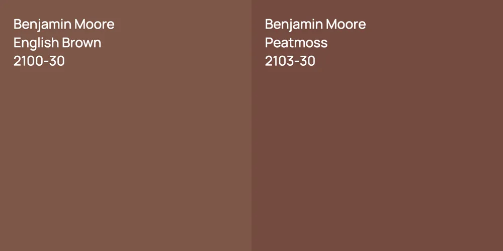 Benjamin Moore English Brown vs. Benjamin Moore Peatmoss comparison