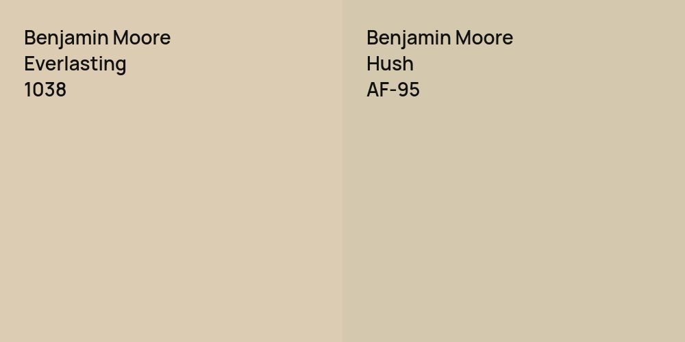 Benjamin Moore Everlasting vs. Benjamin Moore Hush comparison