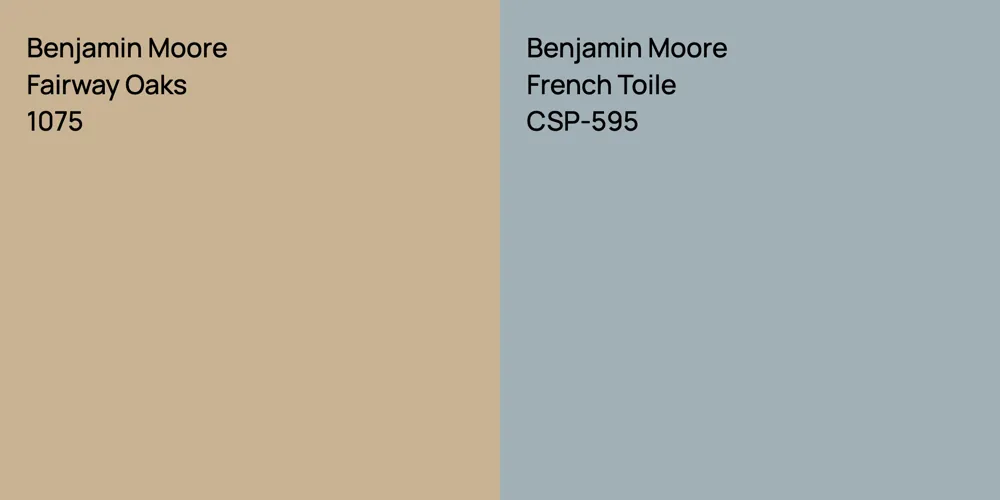 Benjamin Moore Fairway Oaks vs. Benjamin Moore French Toile comparison