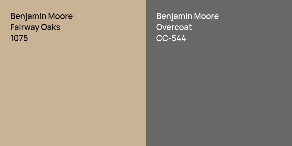 Benjamin Moore Fairway Oaks vs. Benjamin Moore Overcoat comparison