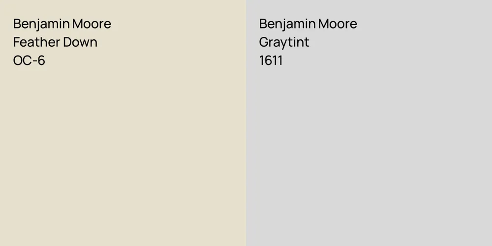 Benjamin Moore Feather Down vs. Benjamin Moore Graytint comparison
