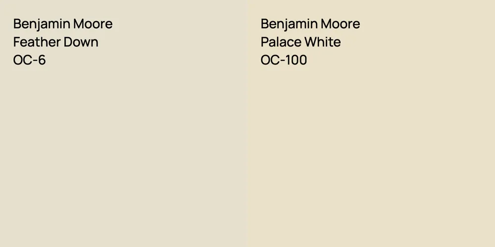 Benjamin Moore Feather Down vs. Benjamin Moore Palace White comparison