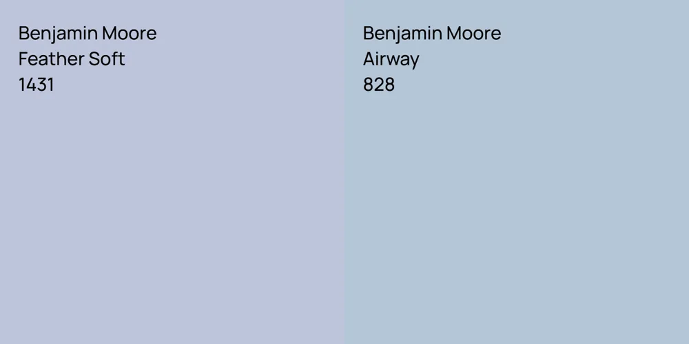 Benjamin Moore Feather Soft vs. Benjamin Moore Airway comparison