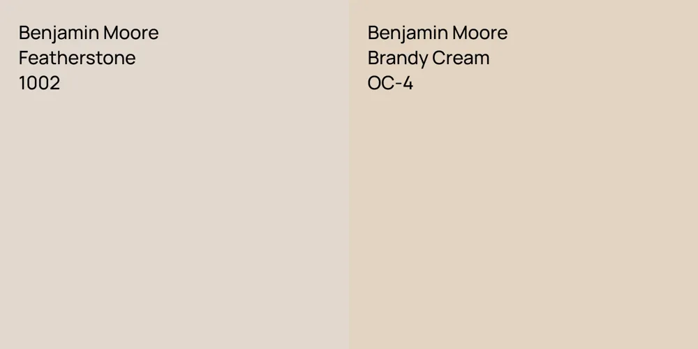 Benjamin Moore Featherstone vs. Benjamin Moore Brandy Cream comparison